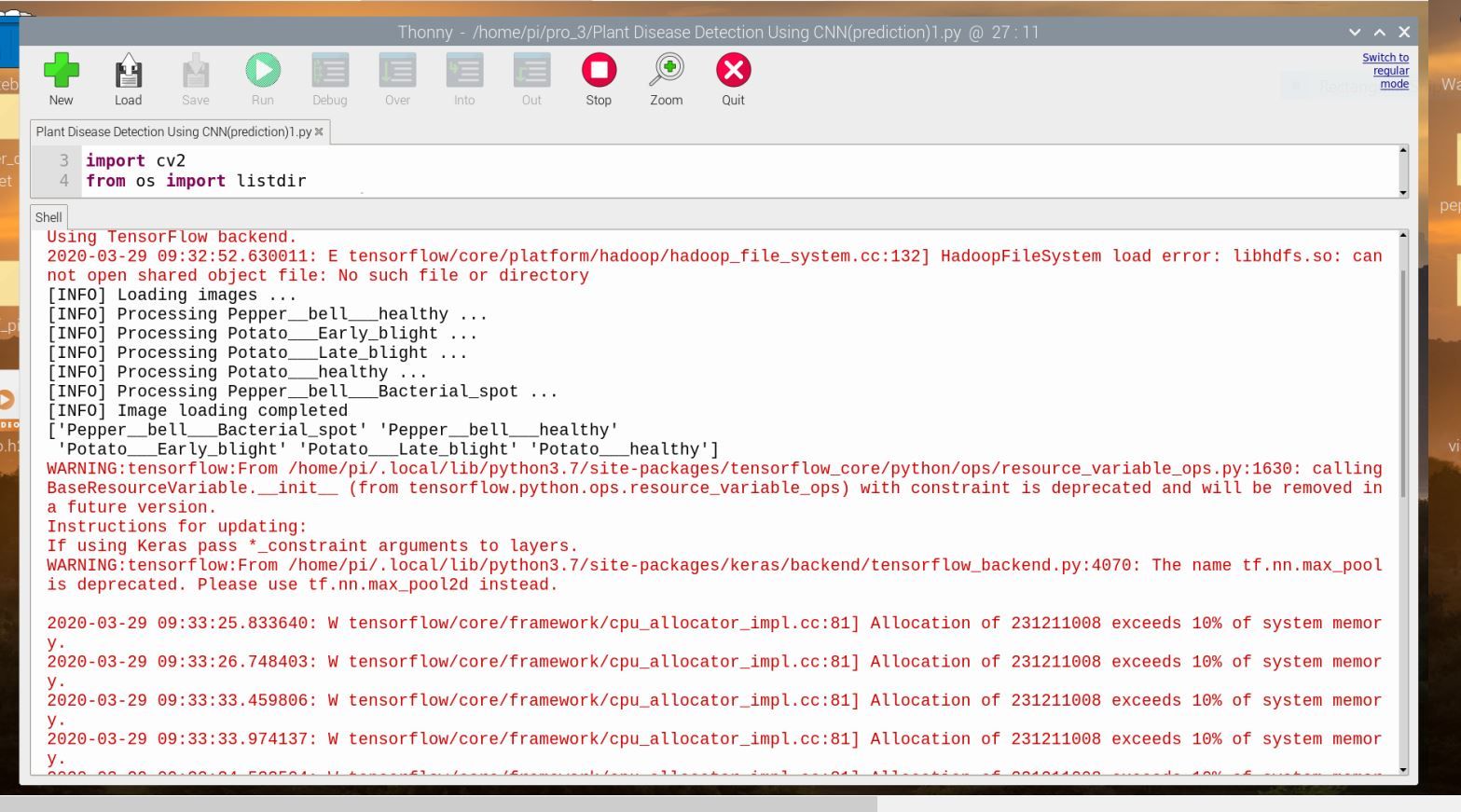 Mgc Error On Raspberry Pi 4 While Opening Tensorflow